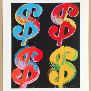 Andy Warhol Exhibition Poster Four Dollars Money Black Pop-art Museum ...