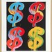 Andy Warhol Exhibition Poster Four Dollars Money Black Pop-art Museum ...