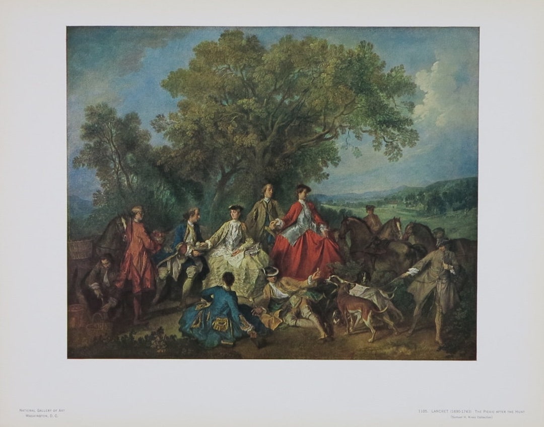 Nicolas Lancret Exhibition Poster - the Picnic After the Hunt ...