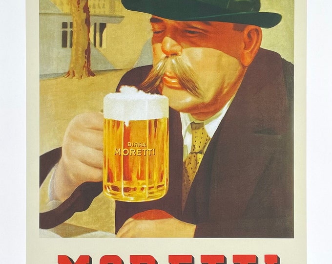 Moretti Exhibition Poster - Italian Beer - Cheers - Drinks - Decorative ...