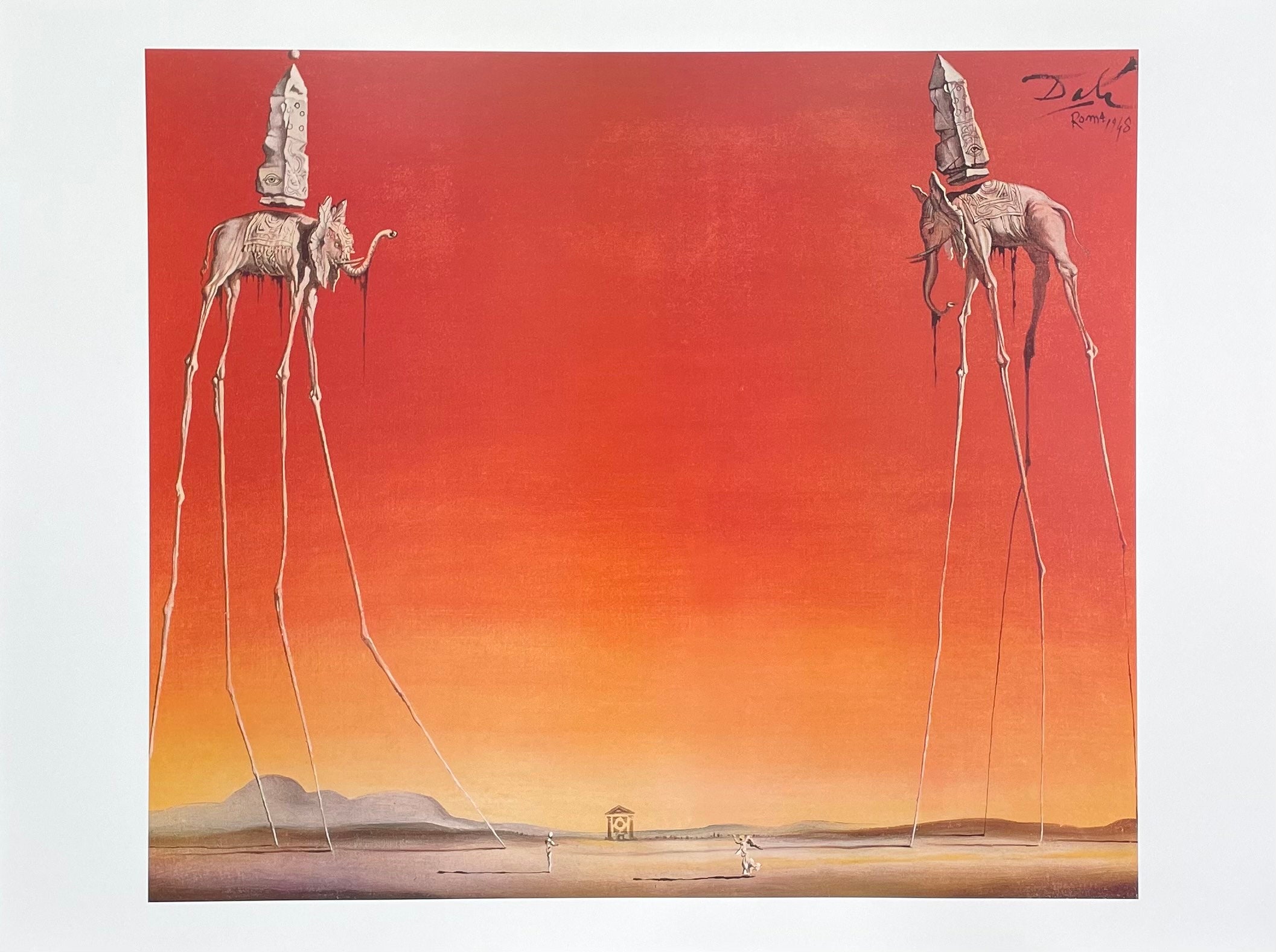 Salvador Dali Exhibition Poster the Elephants Museum Artist Art Print ...