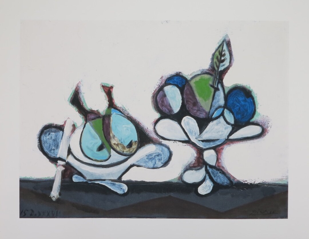 Pablo Picasso Exhibition Poster Dish of Pears Still Life - Etsy