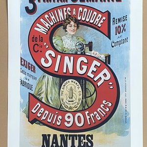 Singer Exhibition Poster Sewing Machine Advertisement Decorative Art ...