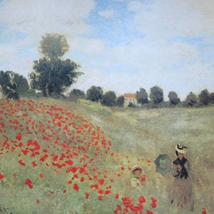 Claude Monet exhibition poster Field of poppies | Etsy
