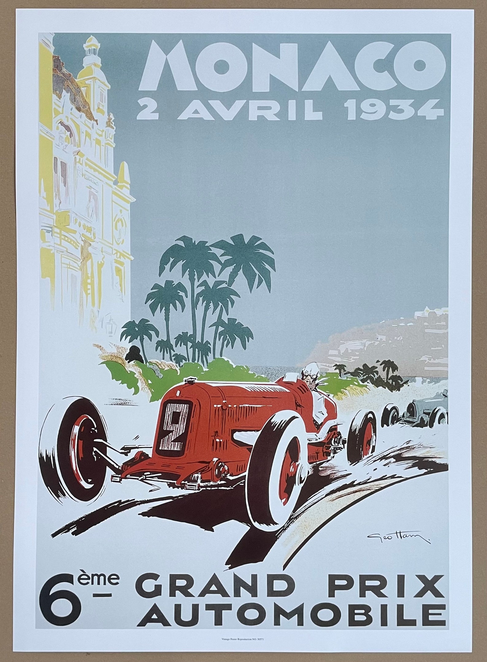 Geo Ham Exhibition Poster Formula 1 Monaco 6th Grand - Etsy