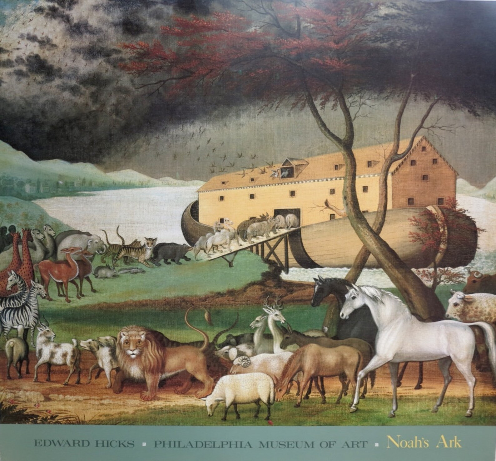 Edward Hicks Exhibition Poster - Noah's Ark - Animal - Bible - the Art ...