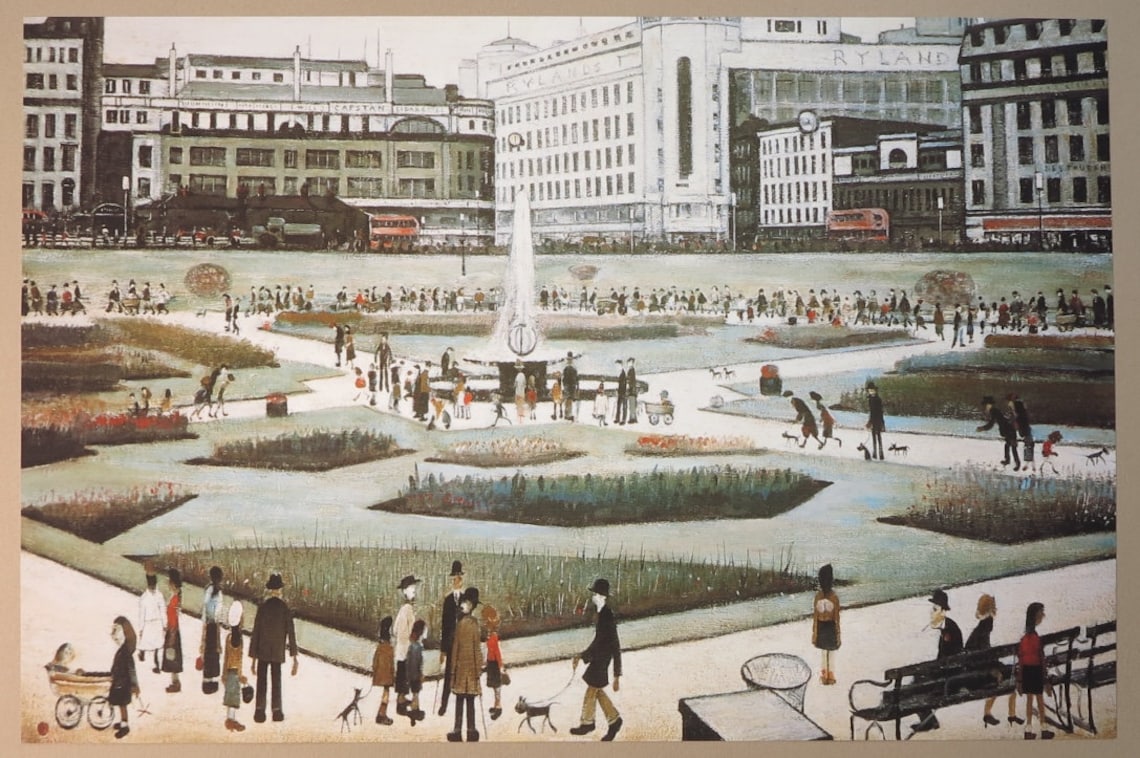 LS Lowry Exhibition Poster Piccadilly Gardens Museum Print - Etsy