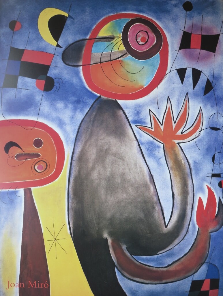 Joan Miro exhibition poster Animal composition museum | Etsy