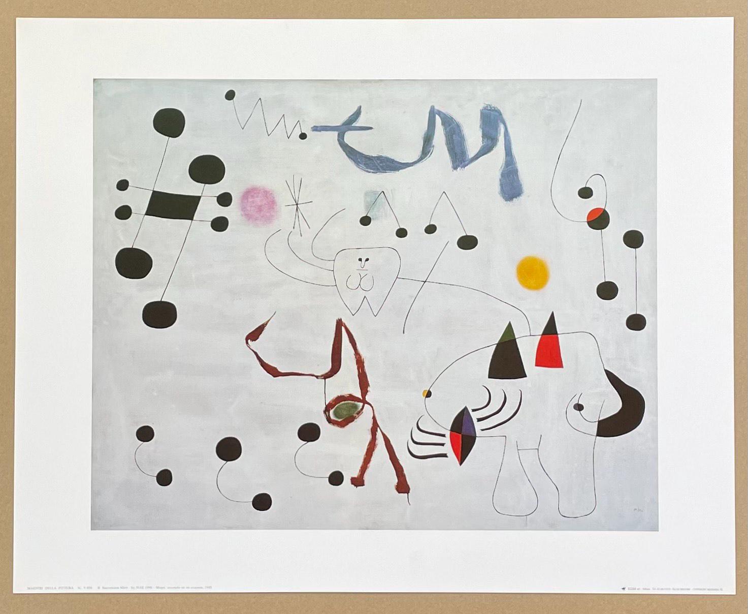 Joan Miro Exhibition Poster - Mujer, Sonando En Su Evasion, 1945 ...