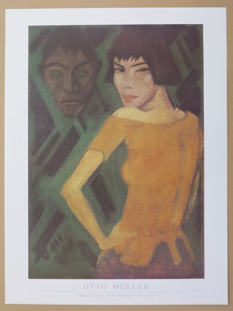 Otto Muller Exhibition Poster Maschka With a Mask German - Etsy