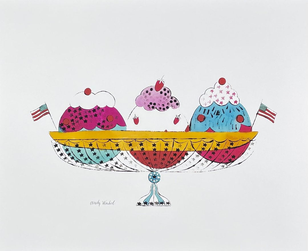 Andy Warhol Exhibition Poster Ice Cream Dessert Bowl Restaurant Kitchen ...