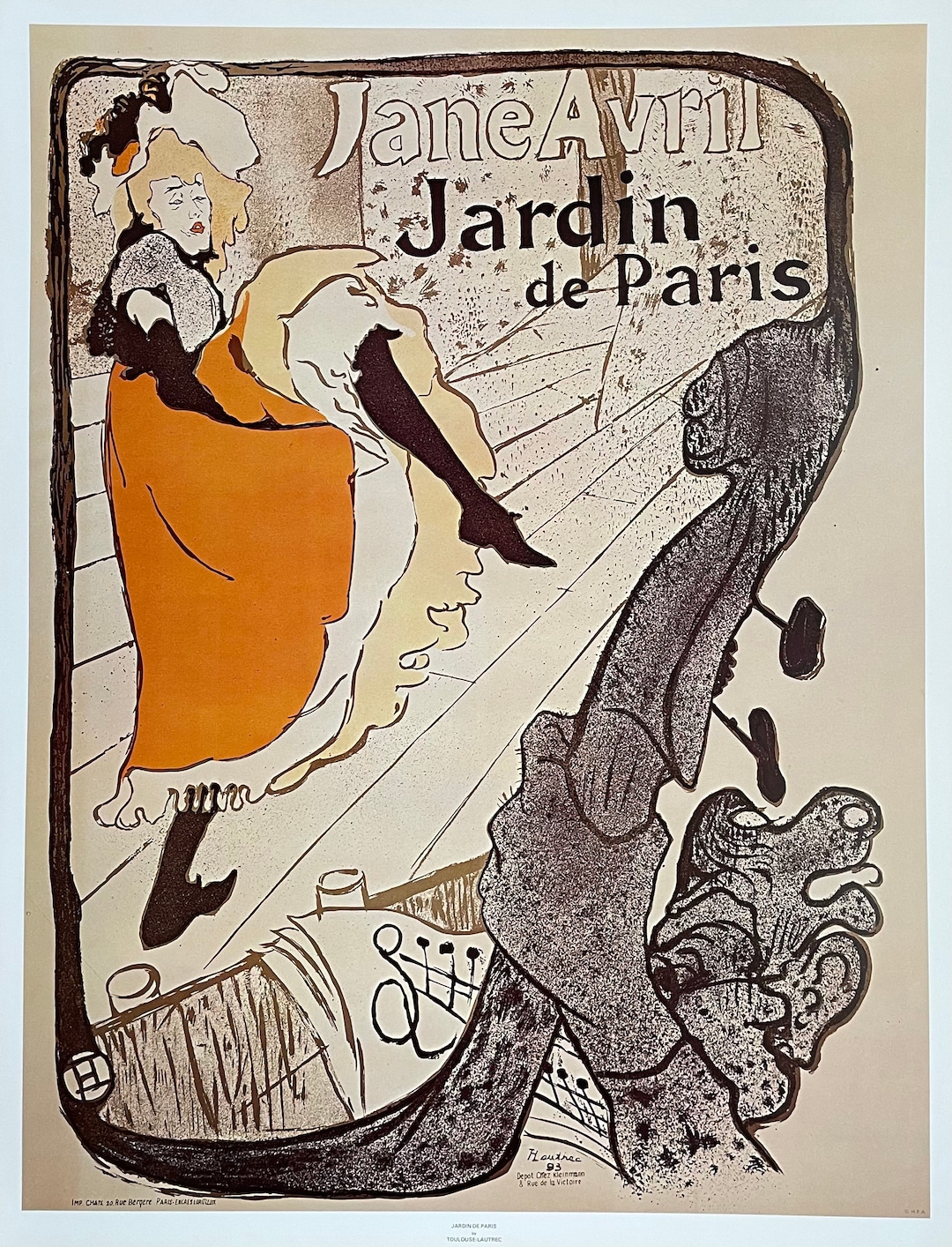 Henri De Toulouse-lautrec Exhibition Poster Jane Avril Jardin De Paris ...