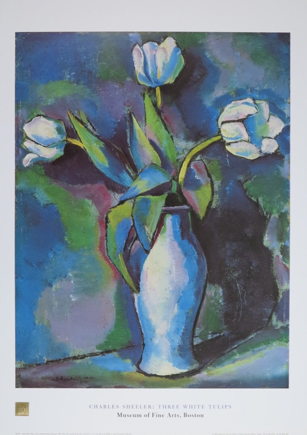 Charles Sheeler Exhibition Poster Three White Tulips Flowers Still Life ...