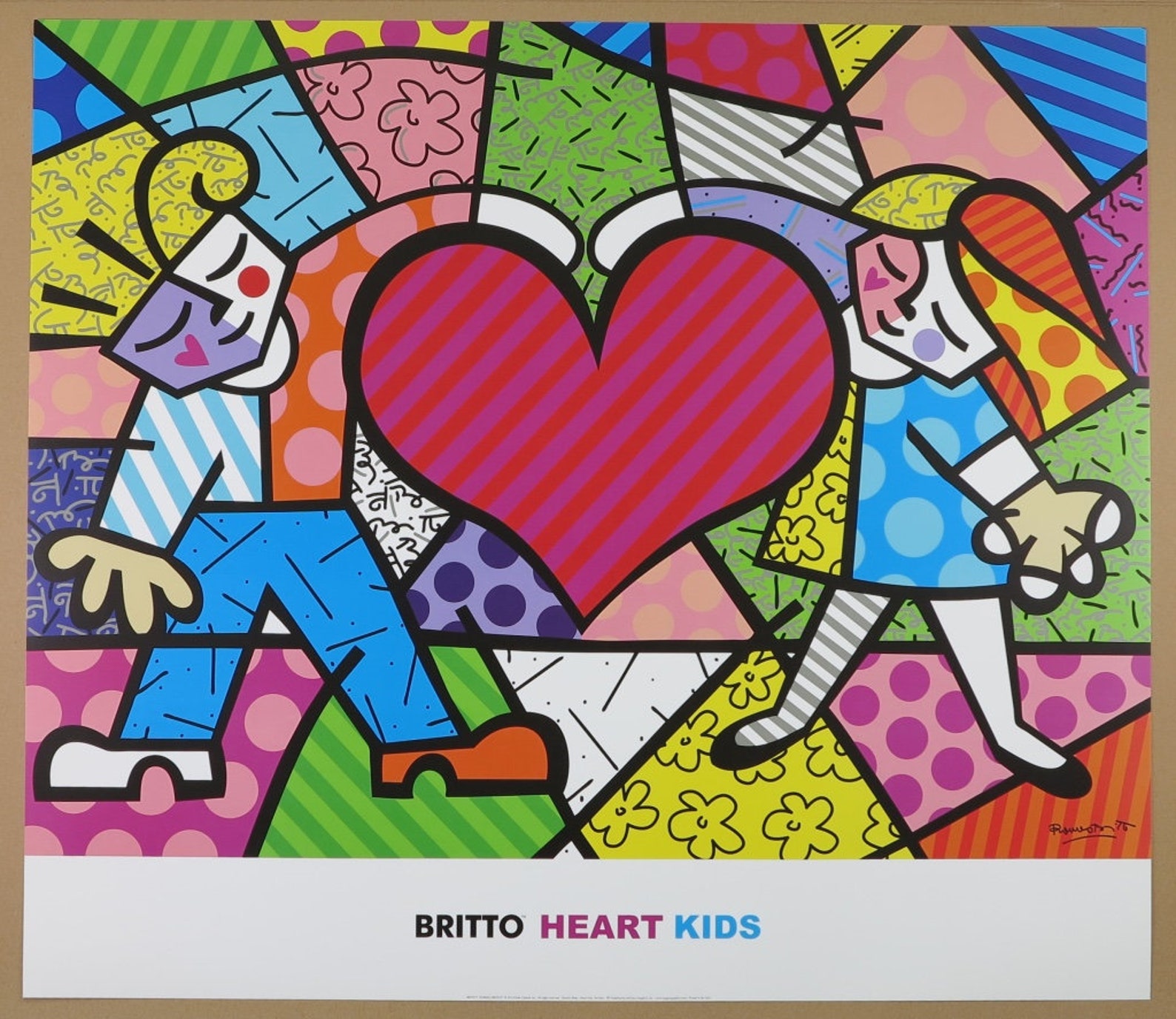 Romero Britto Exhibition Poster Heart Kids Love Museum - Etsy