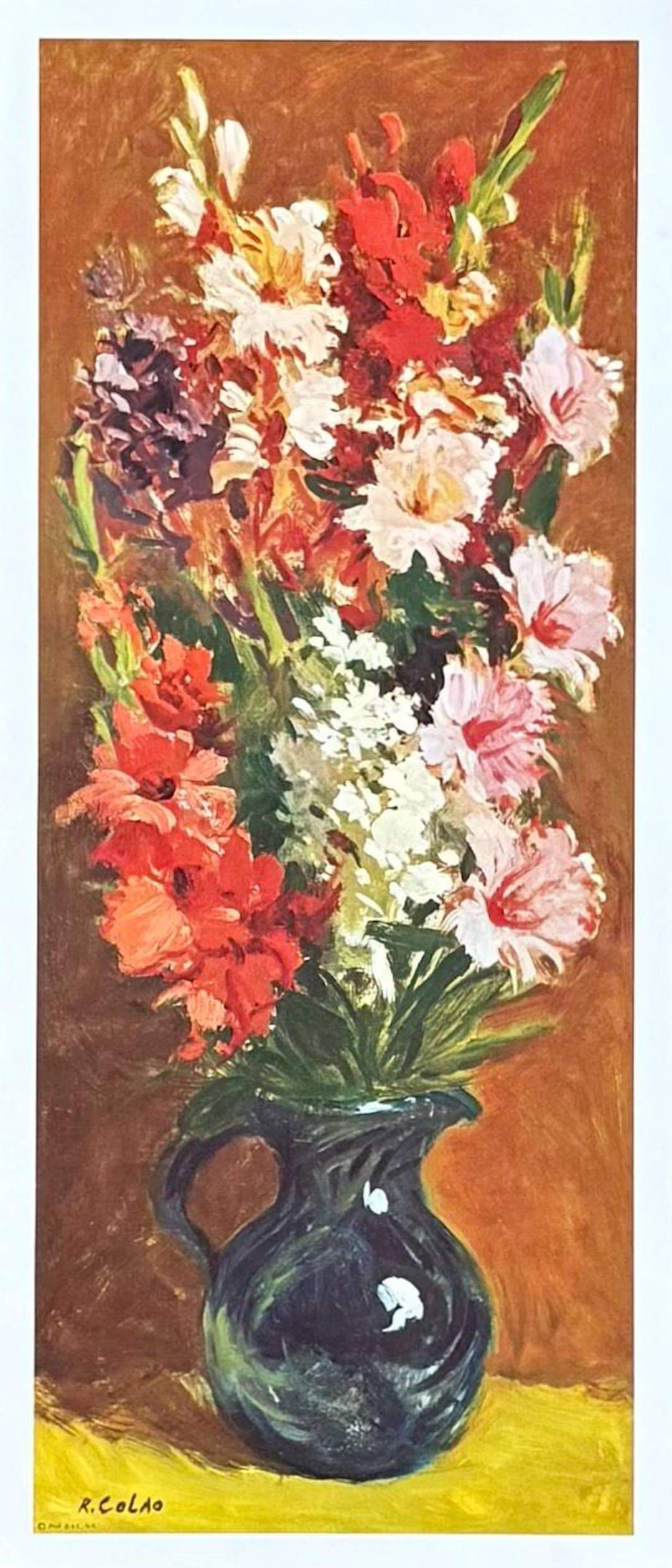 R Colao Exhibition Poster - Flowers in Vase - Still Life - Art Print ...
