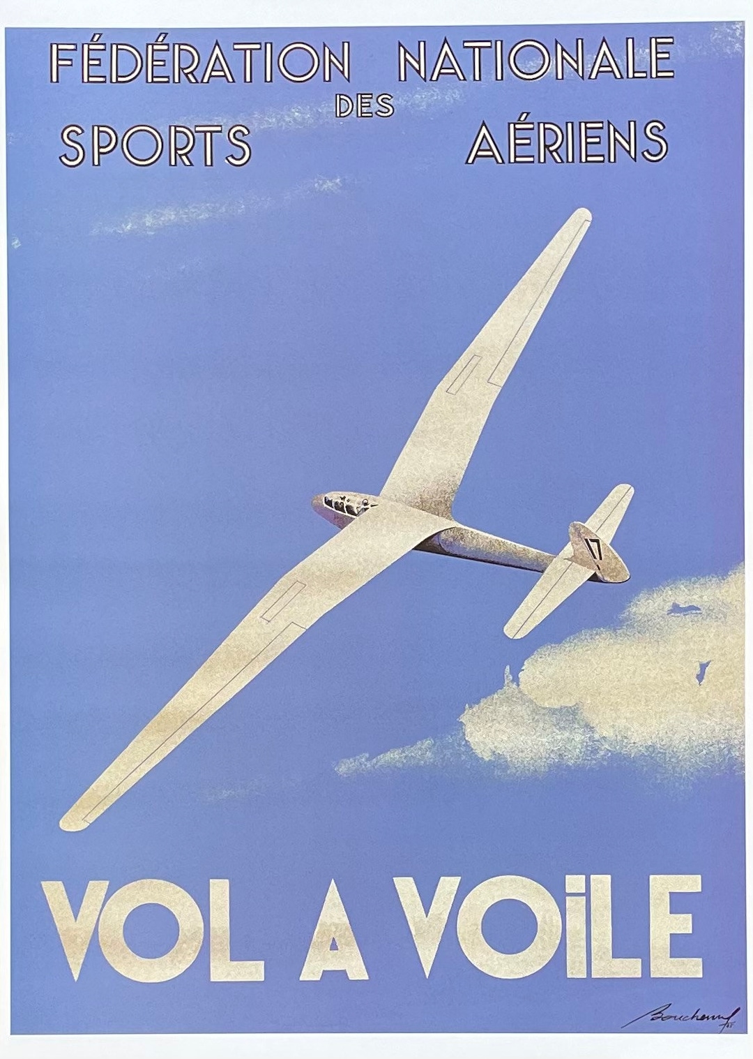 Vol A Voile Exhibition Poster - Glider - Flying - Sports - French ...