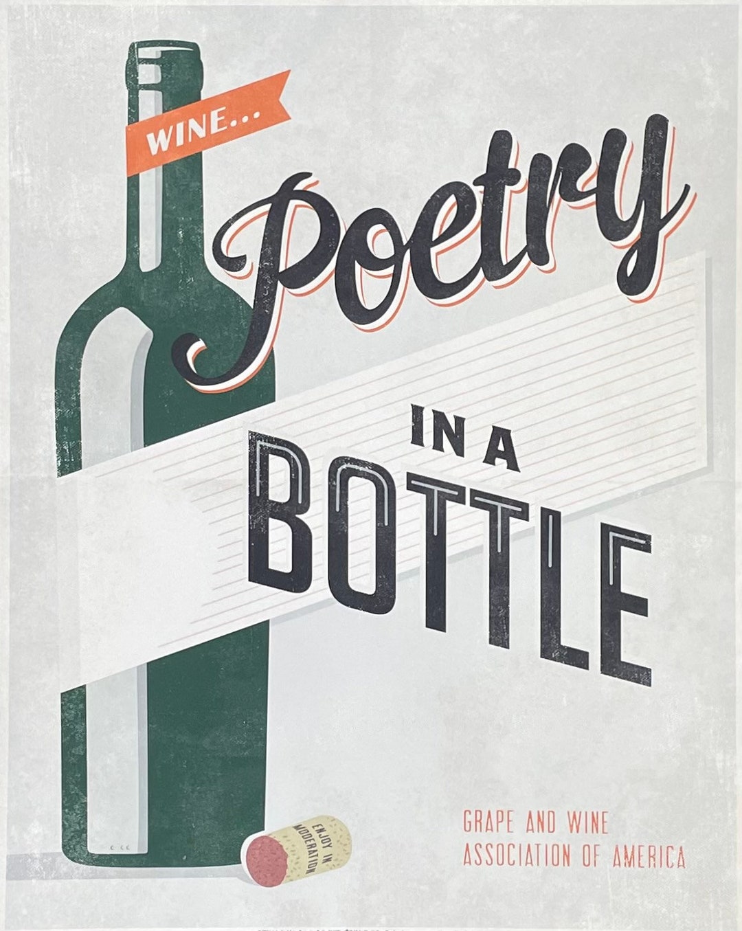 Wine - Poetry in a Bottle Exhibition Poster - Red Wine - Art Print ...