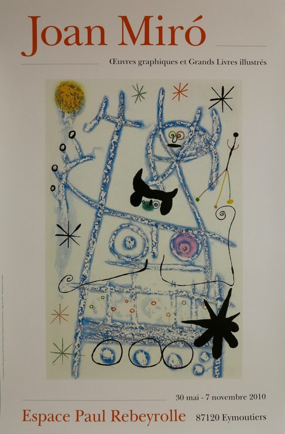 Home Décor Joan Miro exhibition poster art print surrealism museum ...