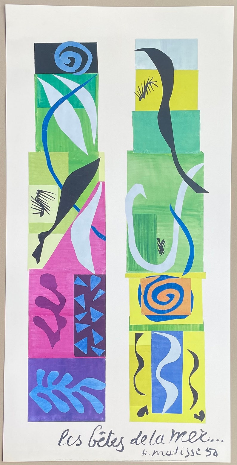 Henri Matisse Exhibition Poster - Beasts of the Sea - French Art ...