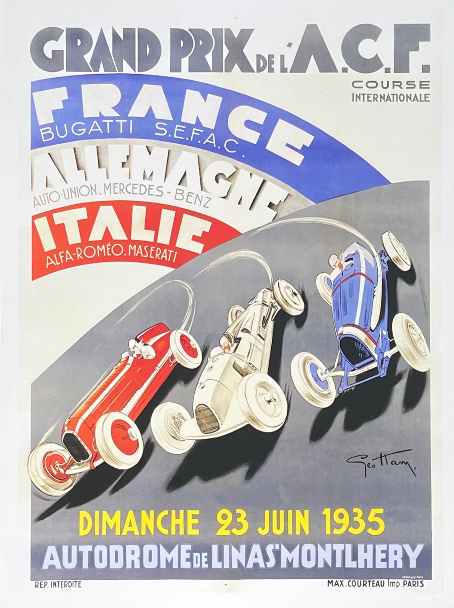 Geo Ham Exhibition Poster Formula 1 Grand Prix Automobile - Etsy