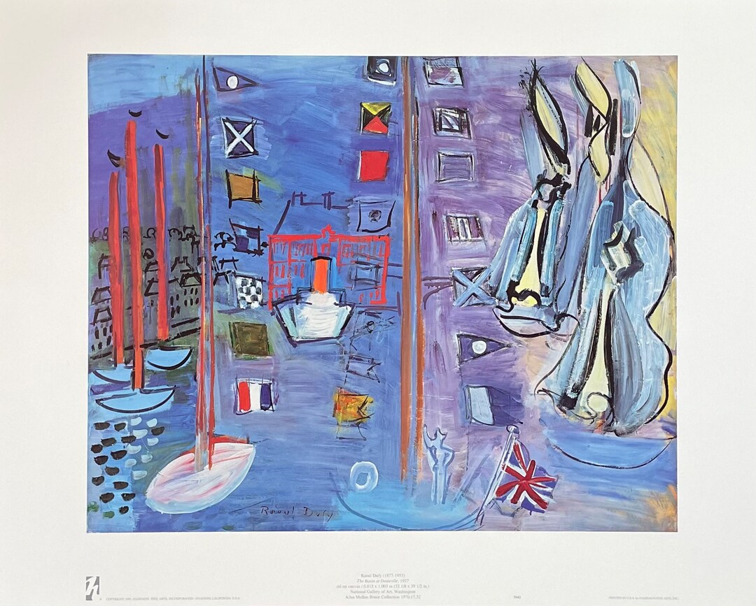 Raoul Dufy Exhibition Poster - the Basin at Deauville - Lake - Boats ...