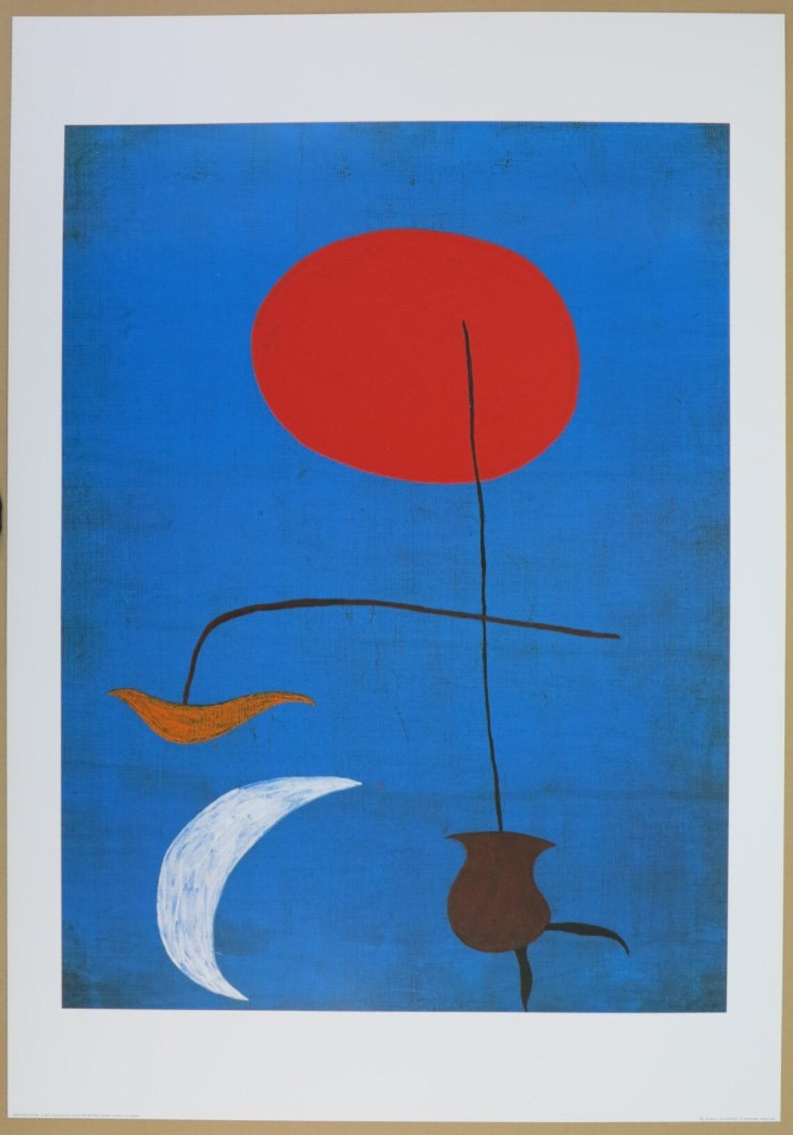 Joan Miro exhibition poster Untitled blue red sun | Etsy