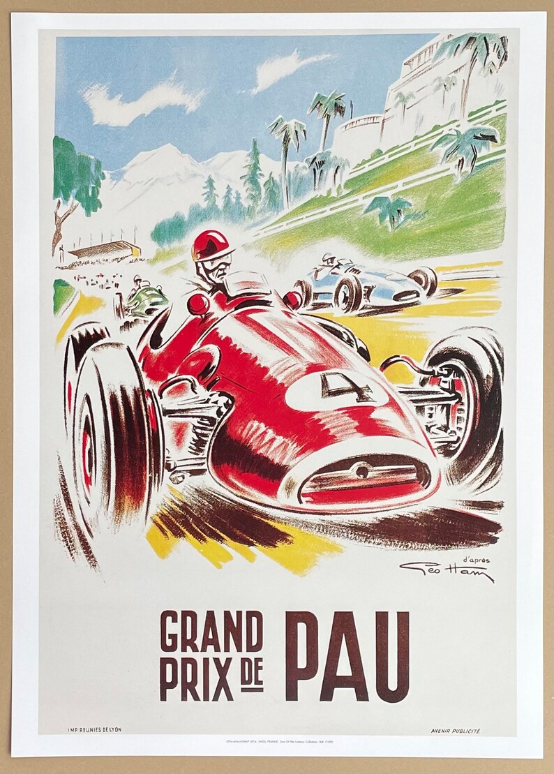 Geo Ham Exhibition Poster Formula 1 Grand Prix De Pau - Etsy