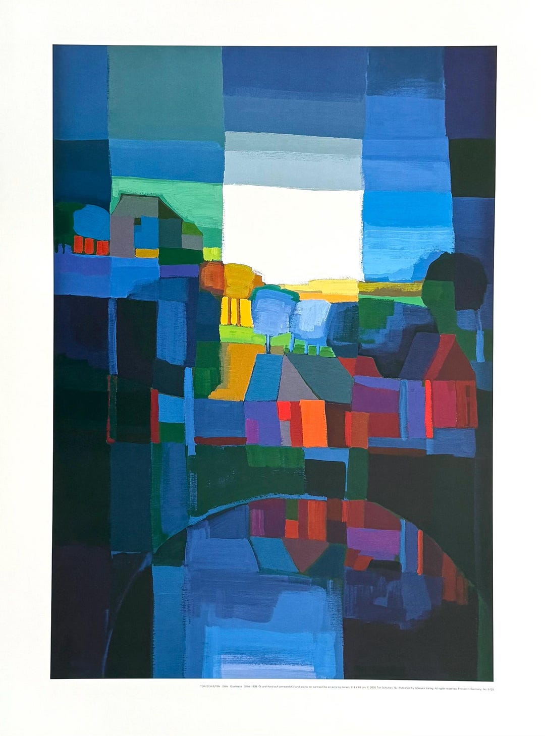 Ton Schulten Exhibition Poster - Quietness - Landscape - Blue - Dutch ...