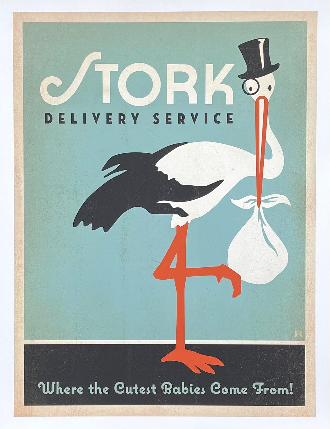 Stork Delivery Service - Poster - Baby - Newborn - Pregnancy - Funny ...