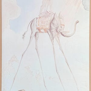 Salvador Dali Exhibition Poster - L'elephant Giraffe - Elephant ...