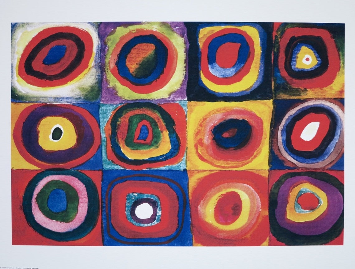 Kandinsky Exhibition Poster - Color Study of Squares - Abstract ...
