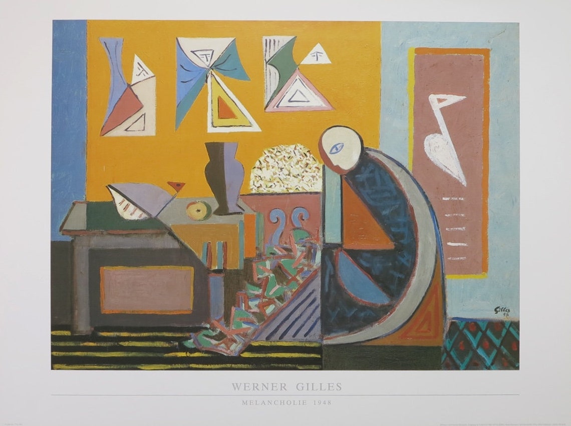 Werner Gilles exhibition poster Melancholie 1948 museum | Etsy