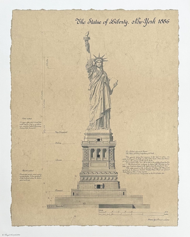 Statue of Liberty Exhibition Poster -new York - Architecture - Landmark ...