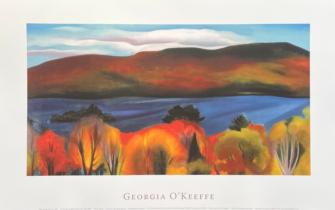 Georgia O'keeffe Exhibition Poster Lake George Autumn Art Print Offset ...
