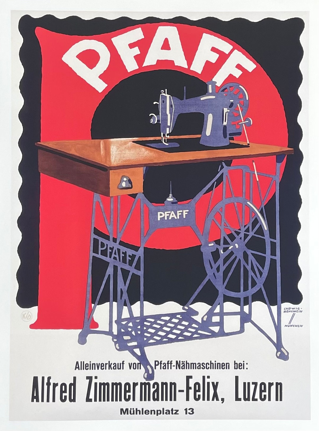 Pfaff Exhibition Poster - Sewing Machine - Advertisement - Decorative ...