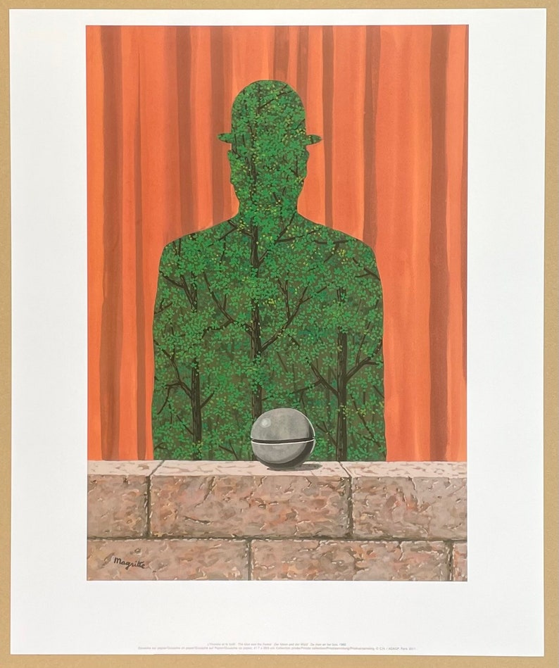 Rene Magritte Exhibition Poster - the Man and the Forest - Surrealist ...
