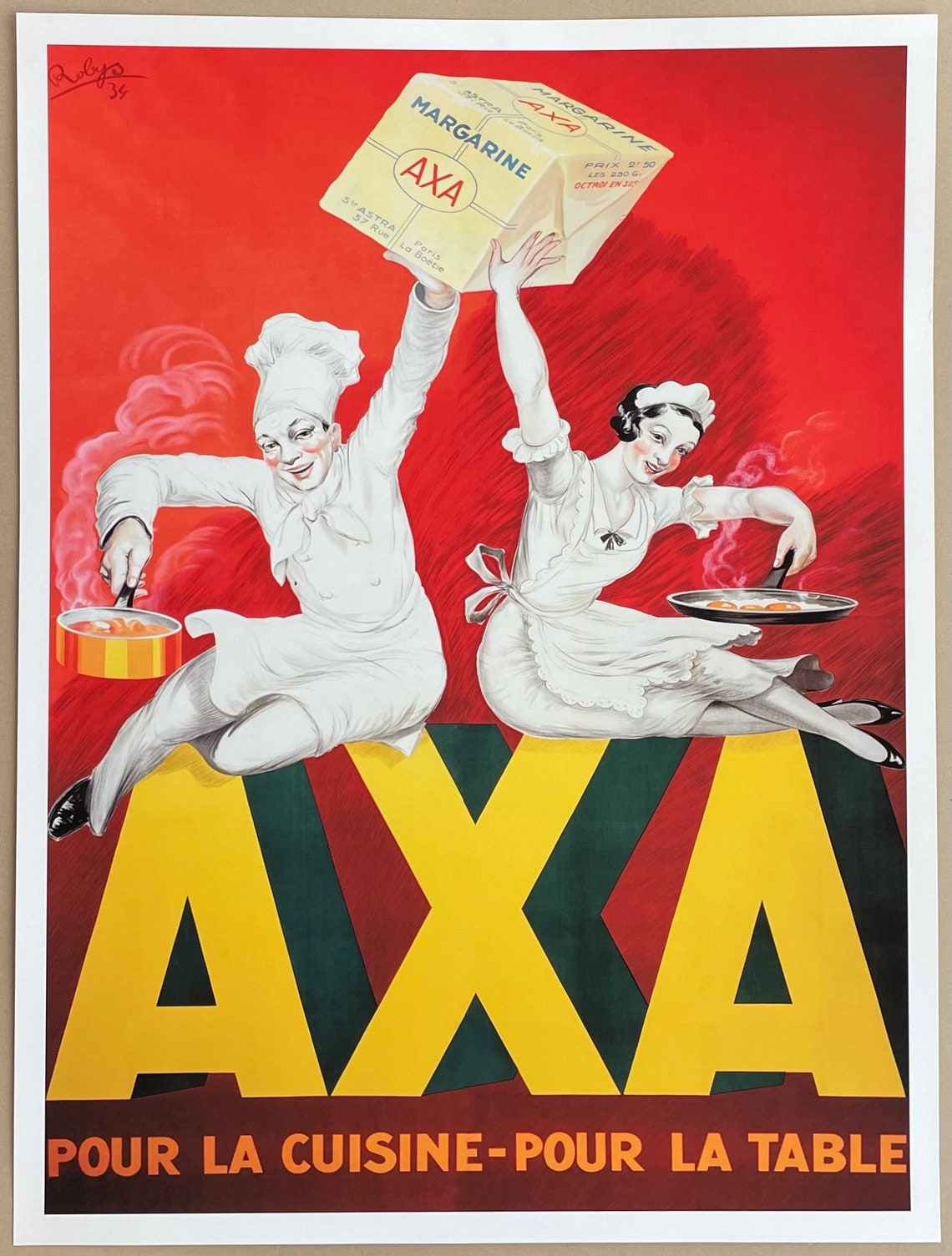 AXA Margarine Exhibition Poster Butter Kitchen Art - Etsy