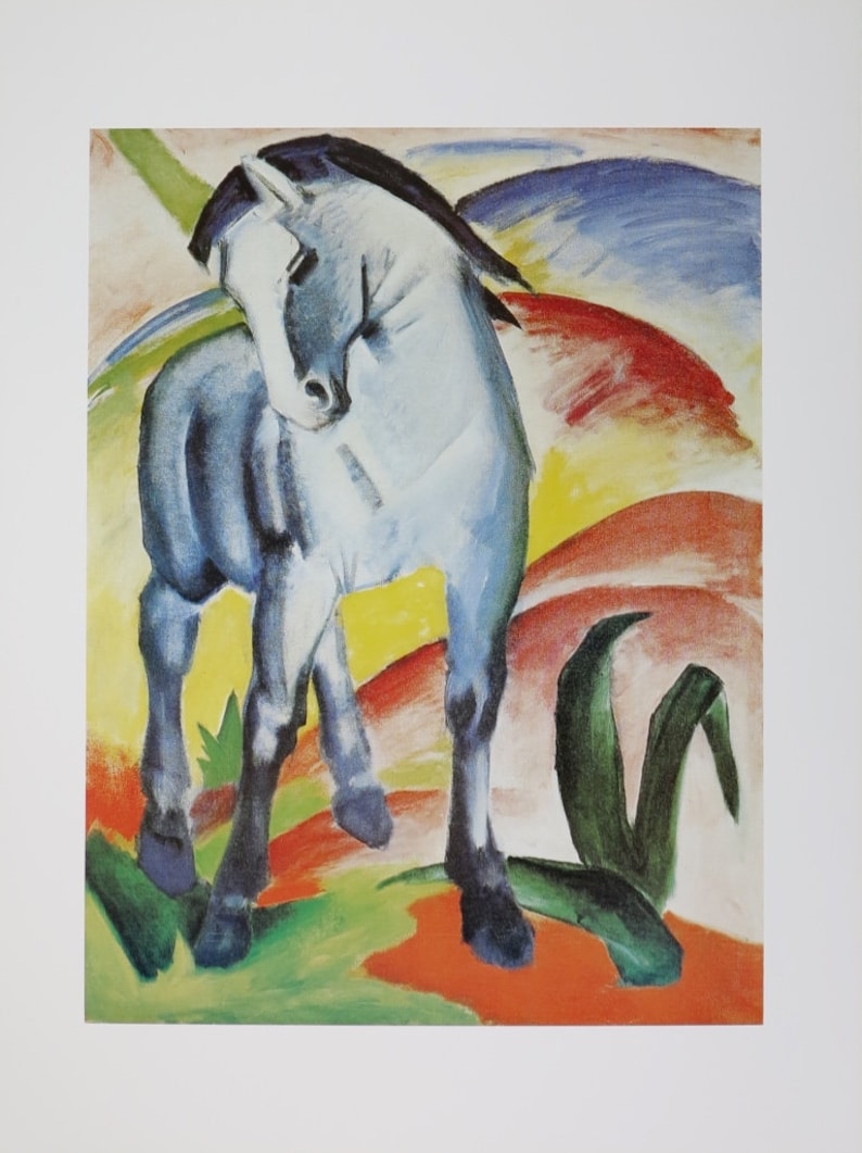 Franz Marc Exhibition Poster the Blue Horse Vintage Museum | Etsy