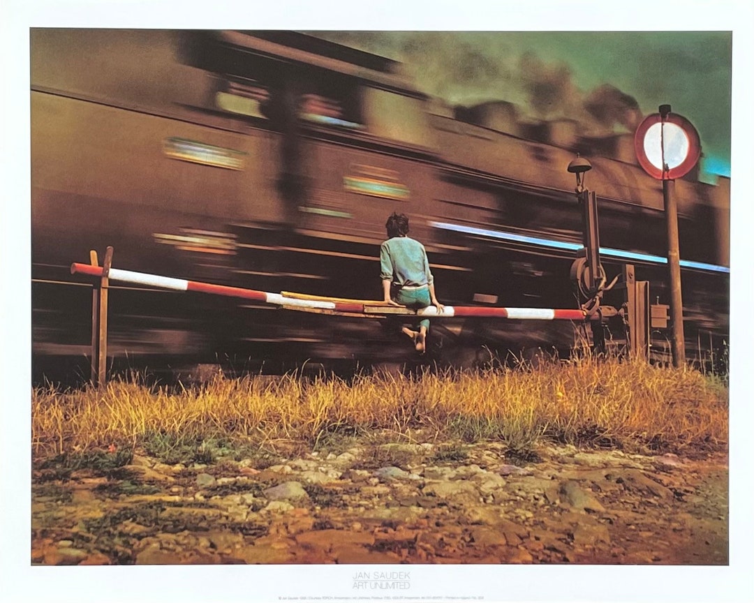 Jan Saudek Exhibition Poster - Boy and Train - Museum Artist - Art ...