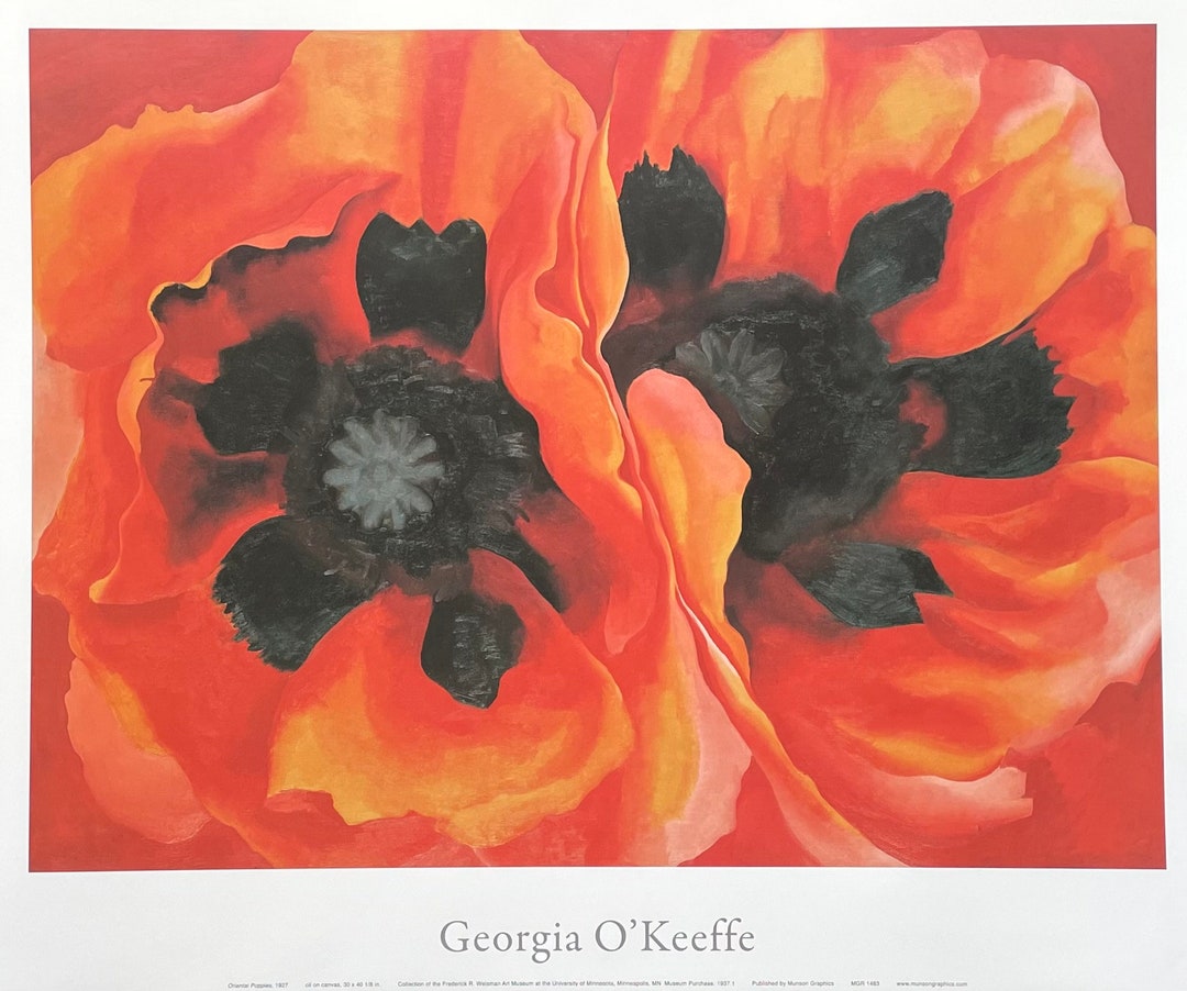 Georgia O'keeffe Exhibition Poster Oriental Poppies Red Flowers Museum ...