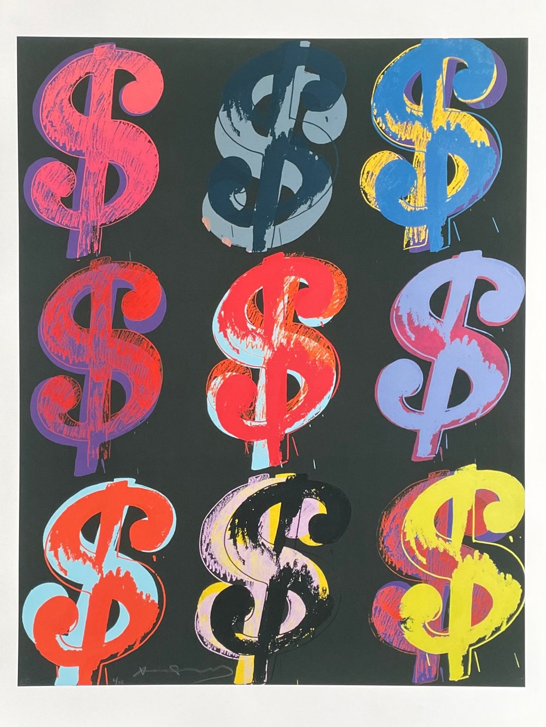Andy Warhol Exhibition Poster Nine Dollars Money Black Pop-art Museum ...