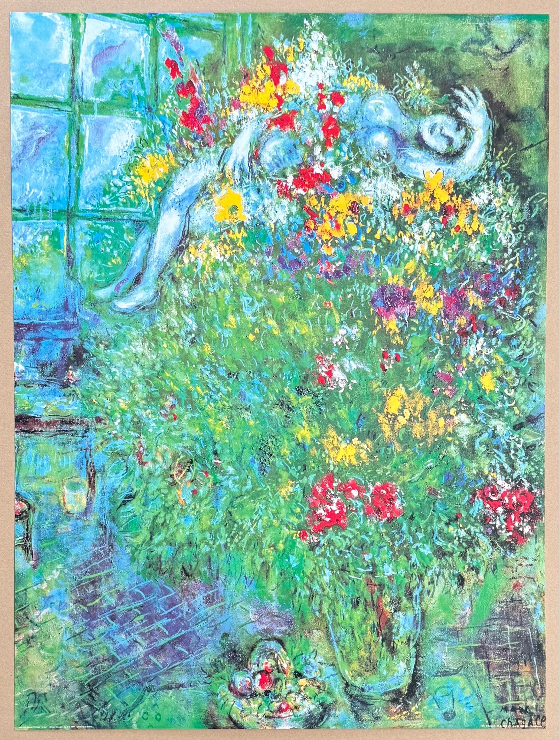 Marc Chagall Exhibition Poster - Le Bouquet Ardent - Museum Artist ...