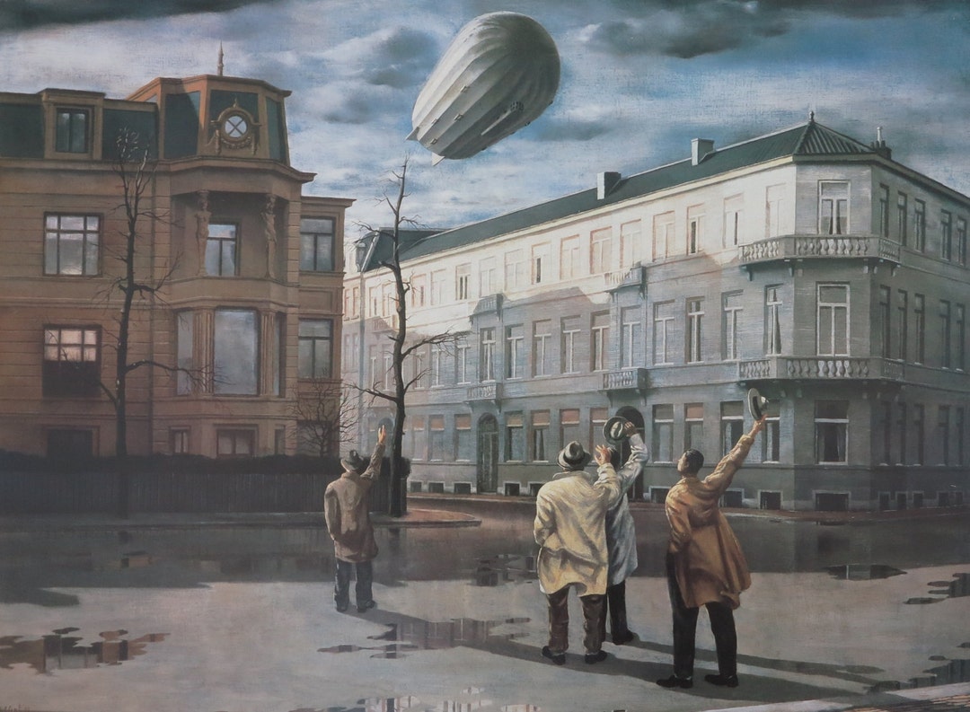 Carel Willink Exhibition Poster - Zeppelin - Aviation - Surreal ...