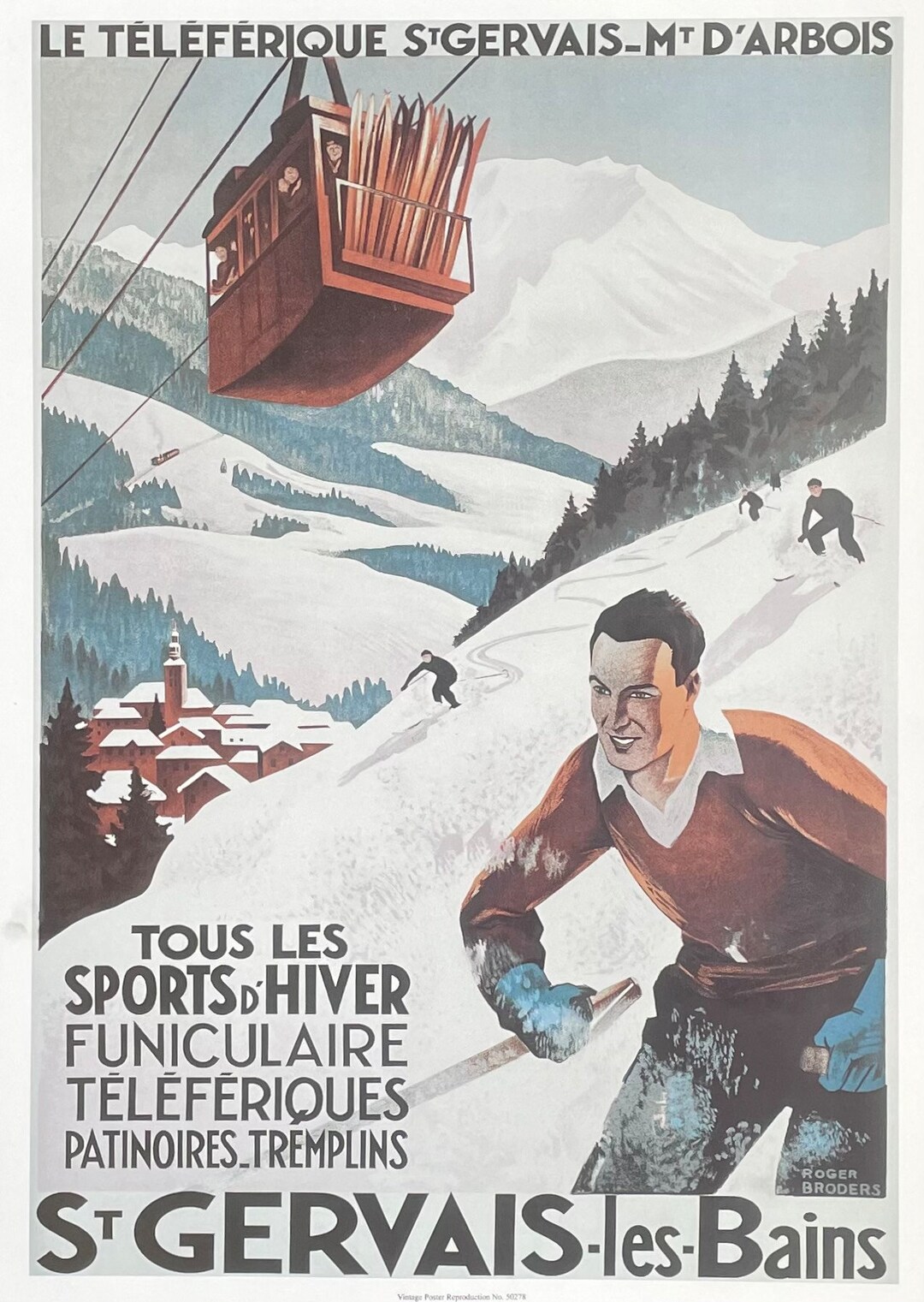 Roger Broders Exhibition Poster St. Gervais-les-bains France Winter ...