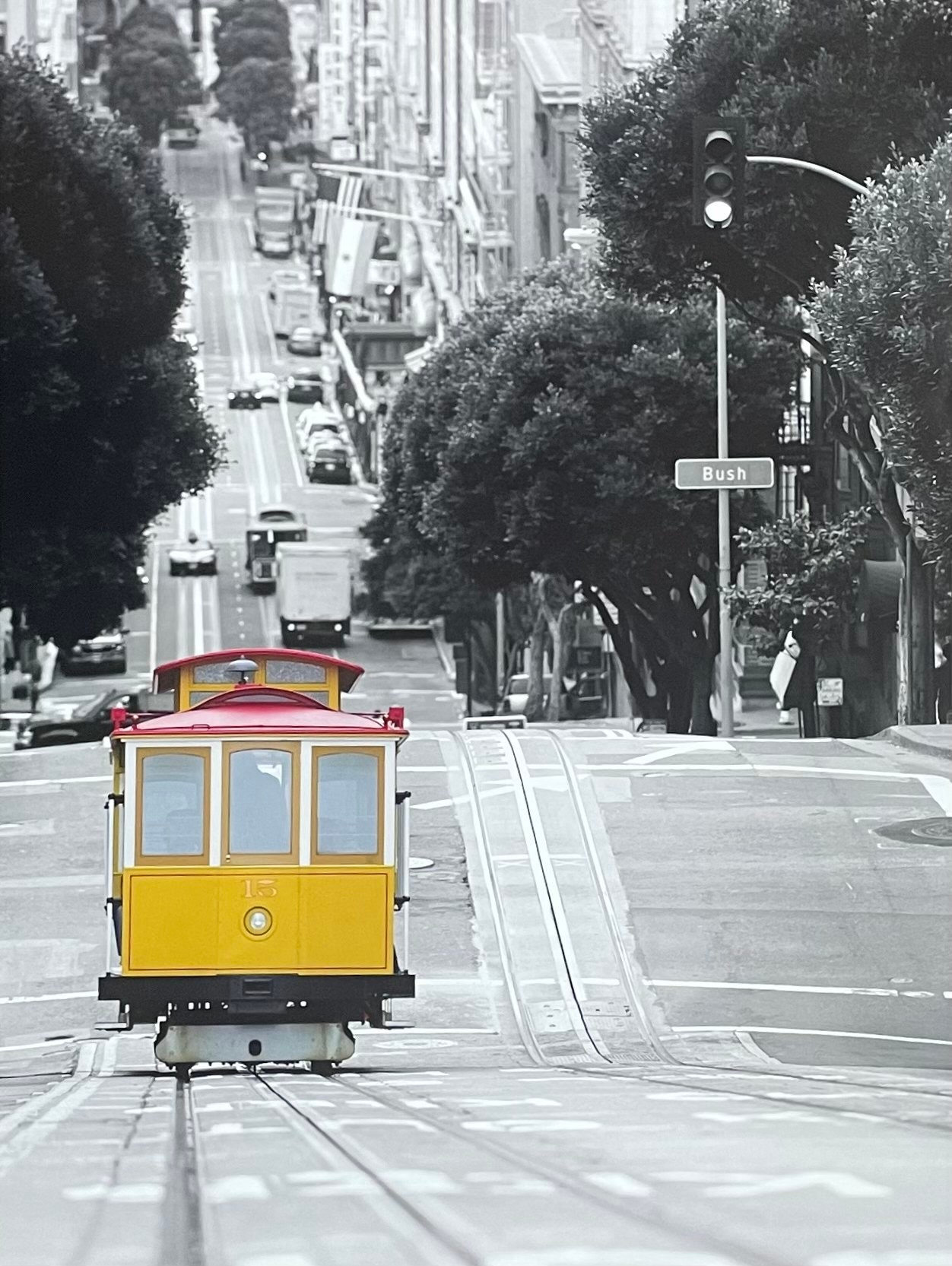 Yellow Cable Car Exhibition Poster - San Francisco - Decorative Art ...