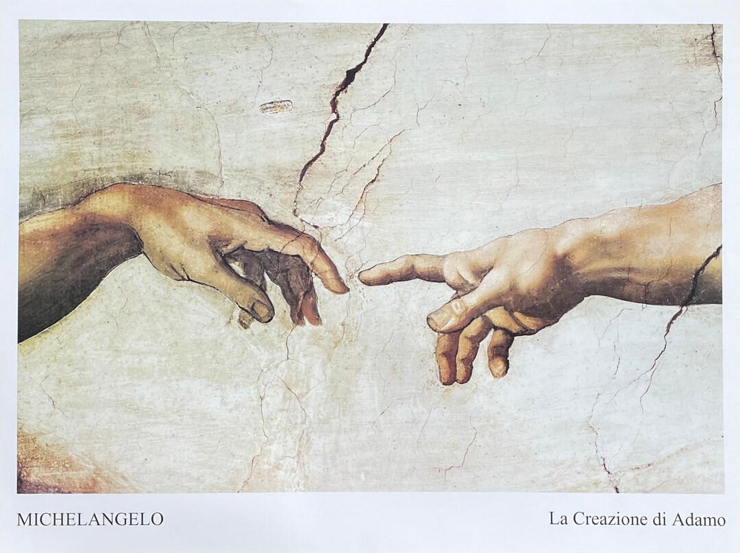 Michelangelo Exhibition Poster Creation of Adam Renaissance Museum ...