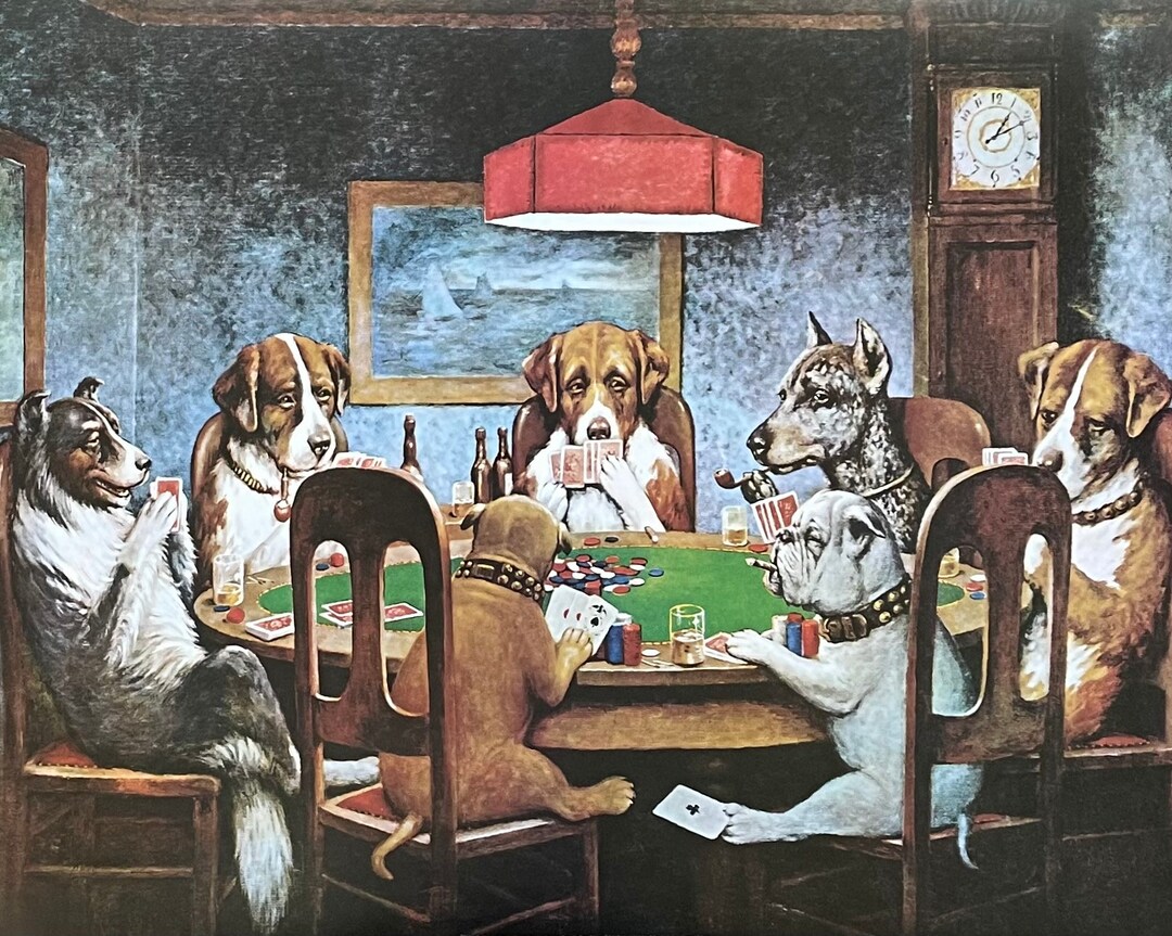 C.M. Coolidge Exhibition Poster A Friend in Need Dogs Playing Poker ...