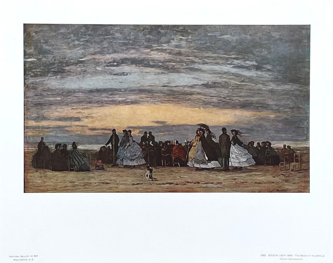 Eugene Boudin Exhibition Poster - the Beach at Villerville - National ...