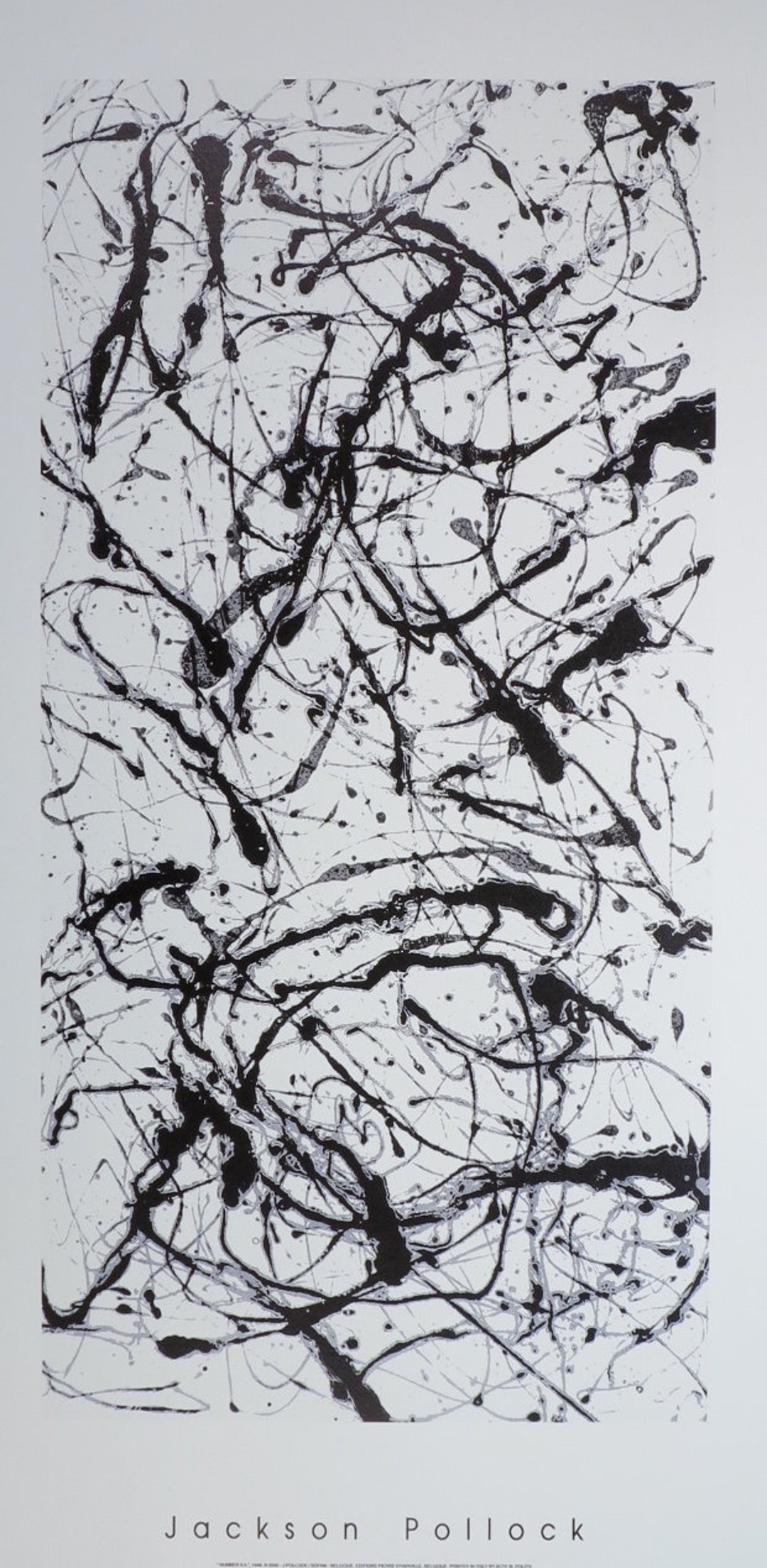 Jackson Pollock Exhibition Poster Number II A Offset Lithograph Vintage Print on Thick ...