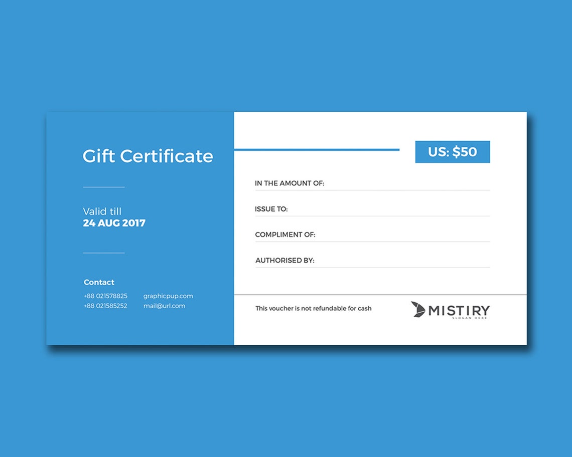 Gift Certificate Design Template MS Word File Instant Download - Etsy